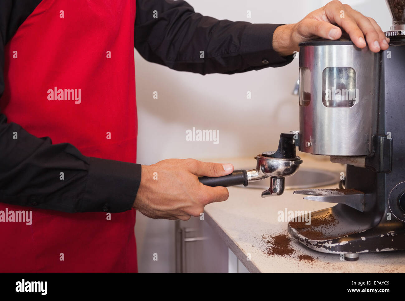 Using coffee grinder hi-res stock photography and images - Alamy