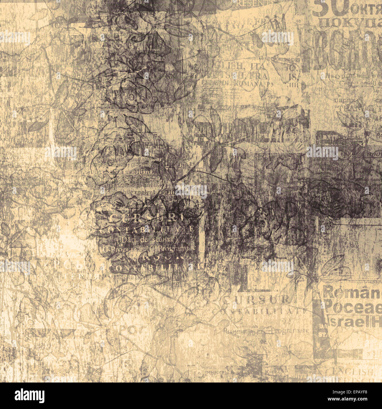 Scratch abstract background with floral beautiful ornament Stock Photo ...