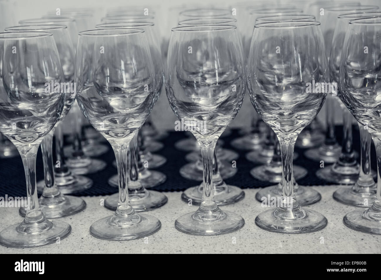 Many wine glasses Stock Photo - Alamy