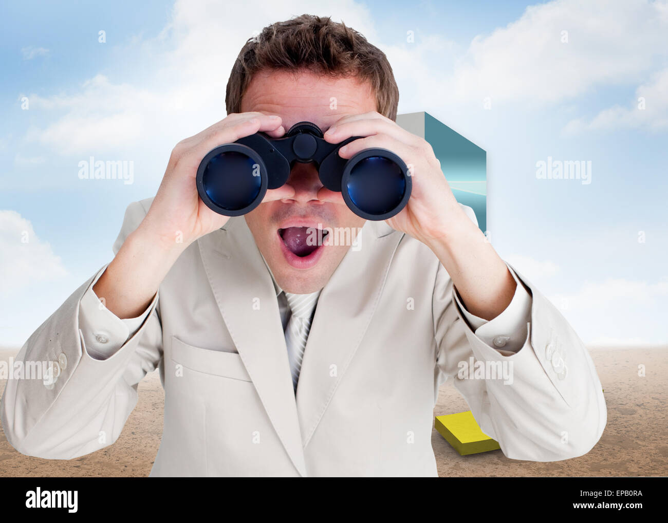 Man binoculars computer screen hi-res stock photography and images - Alamy