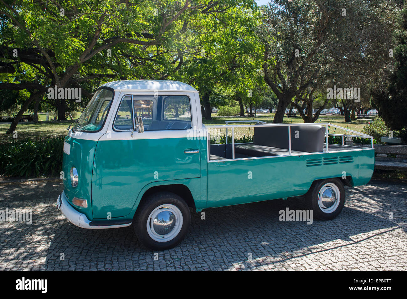 VW van converted into an open top tour bus Stock Photo - Alamy
