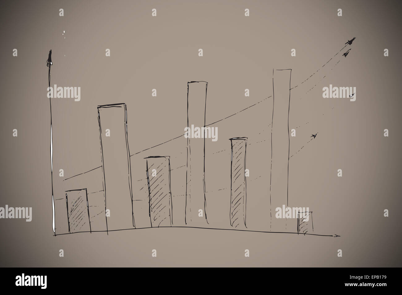 Composite image of bar chart doodle Stock Photo - Alamy