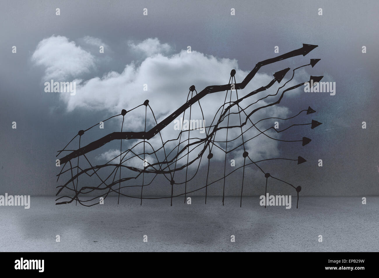 Graph chart arrow doodle hi-res stock photography and images - Alamy
