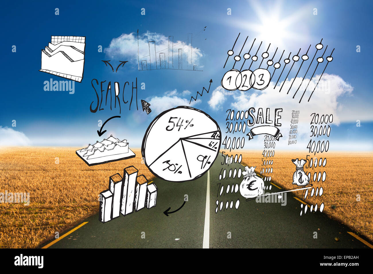 Composite image of data analysis doodles Stock Photo - Alamy