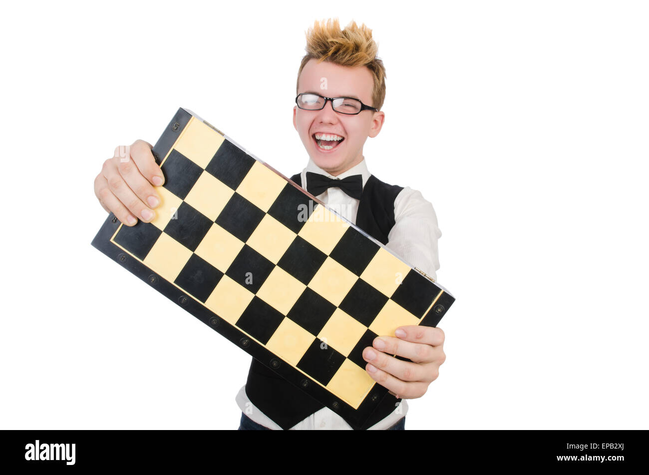 Funny chess player isolated on white Stock Photo - Alamy