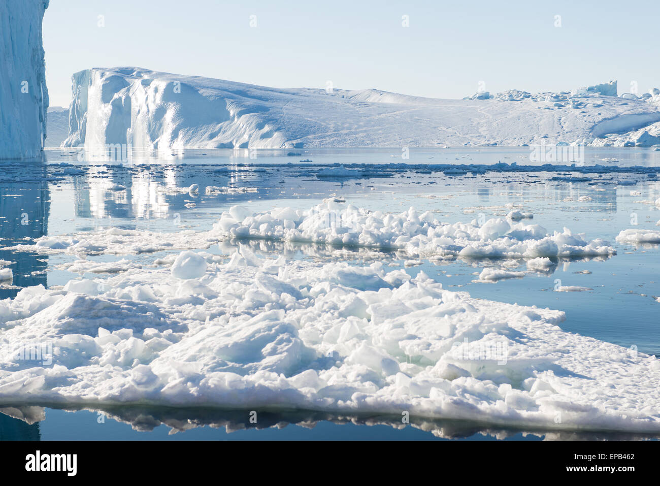 Beautiful Icebergs in Greenland with blue Sky Stock Photo - Alamy