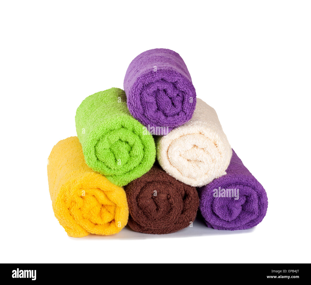 Stack of clean fresh towels isolated on white background Stock Photo ...