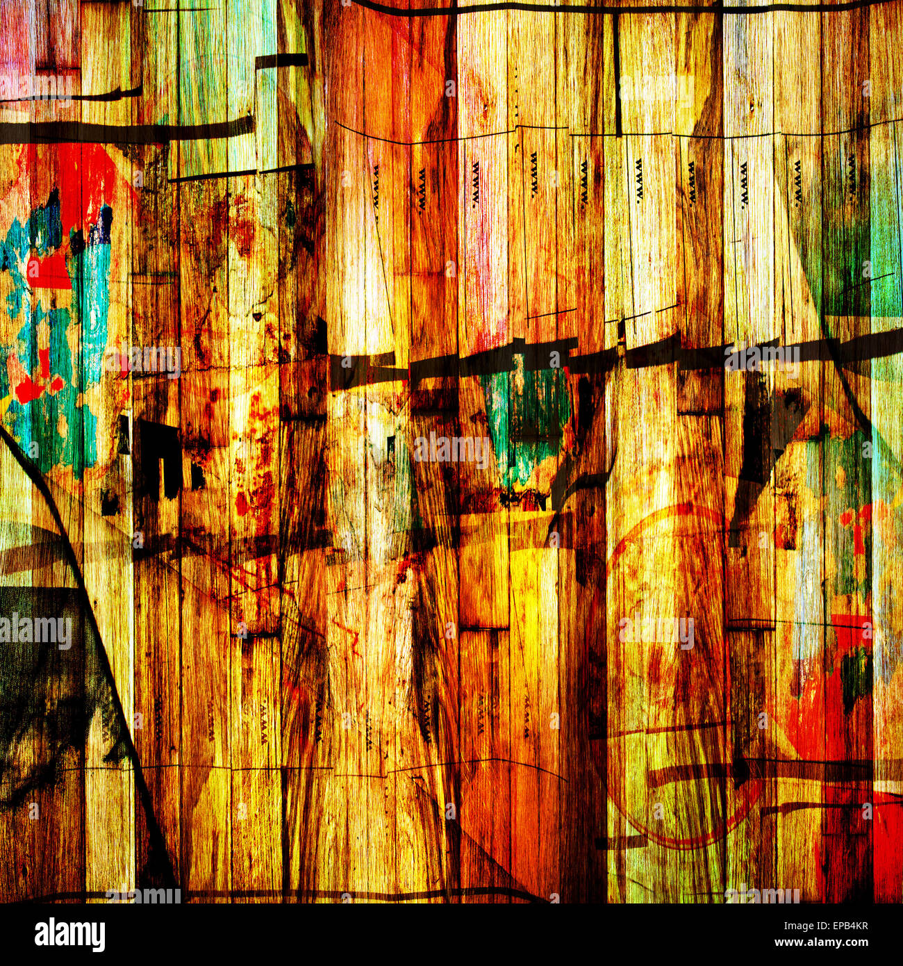 Abstract chaotic pattern with colorful translucent curved lines Stock ...