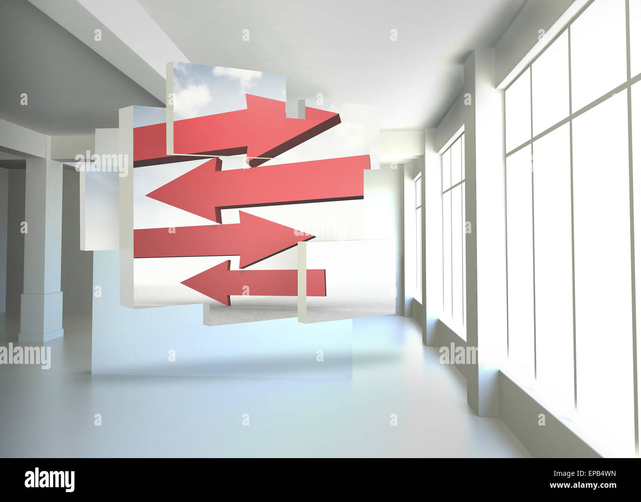 Composite image of arrows on abstract screen Stock Photo - Alamy