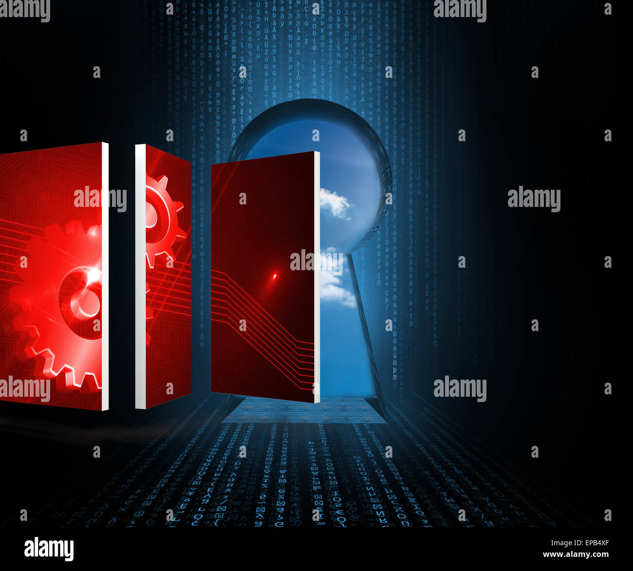 Composite image of cog and wheels on abstract screen Stock Photo - Alamy