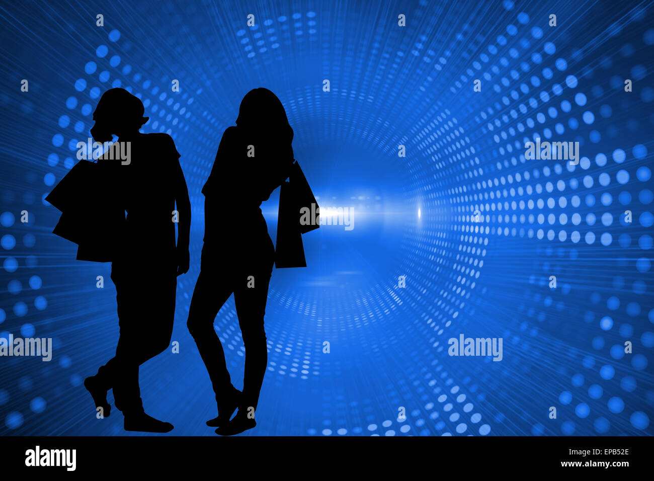 Composite image of blue shiny background Stock Photo - Alamy