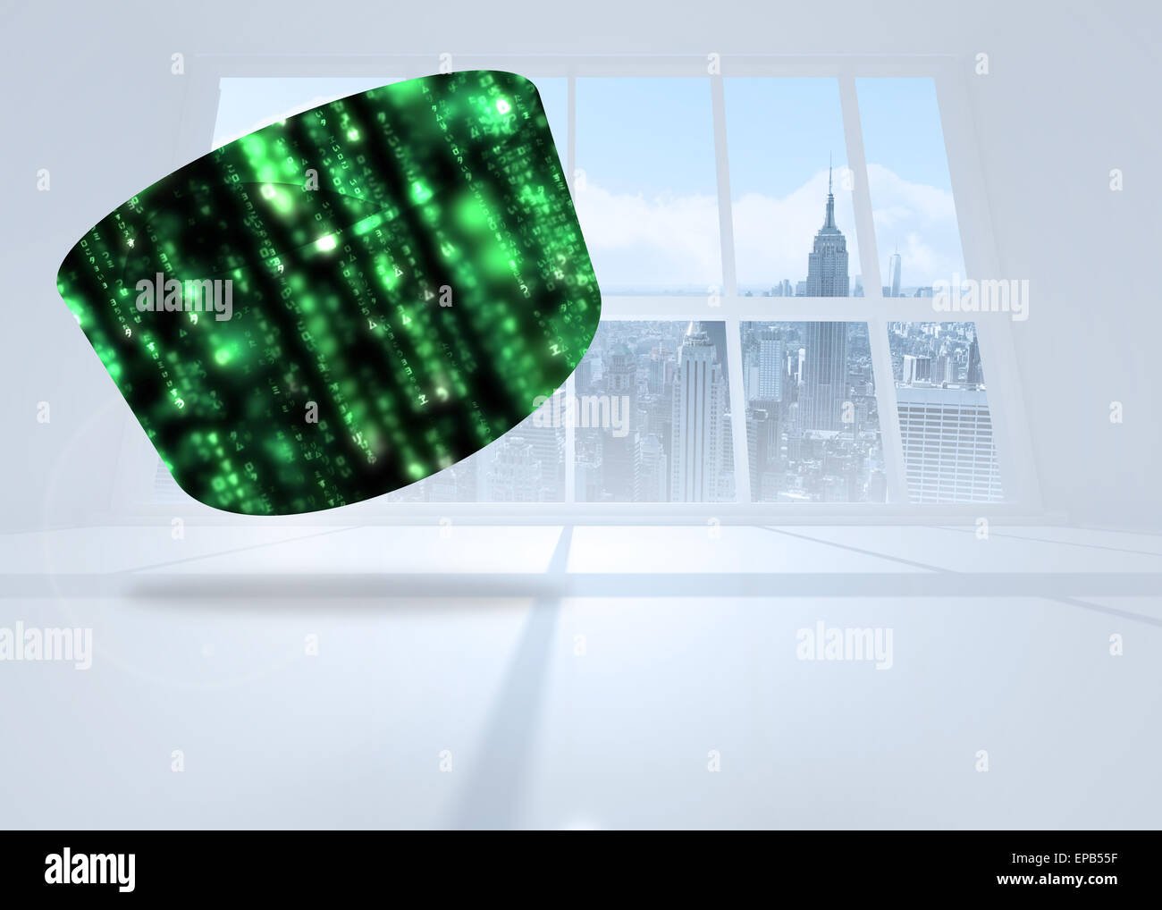 Composite image of green matrix on abstract screen Stock Photo - Alamy