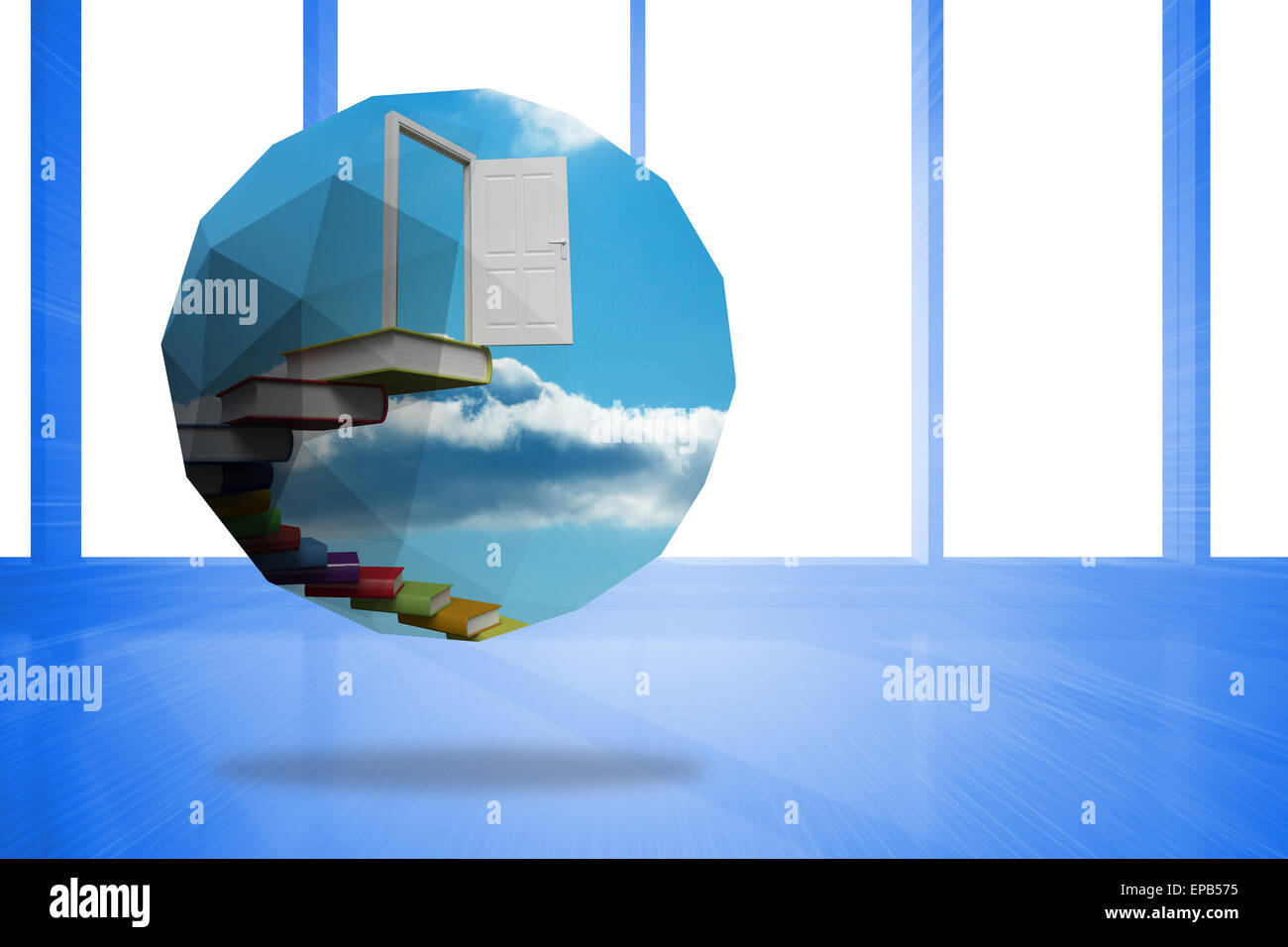 Composite image of open door on abstract screen Stock Photo - Alamy