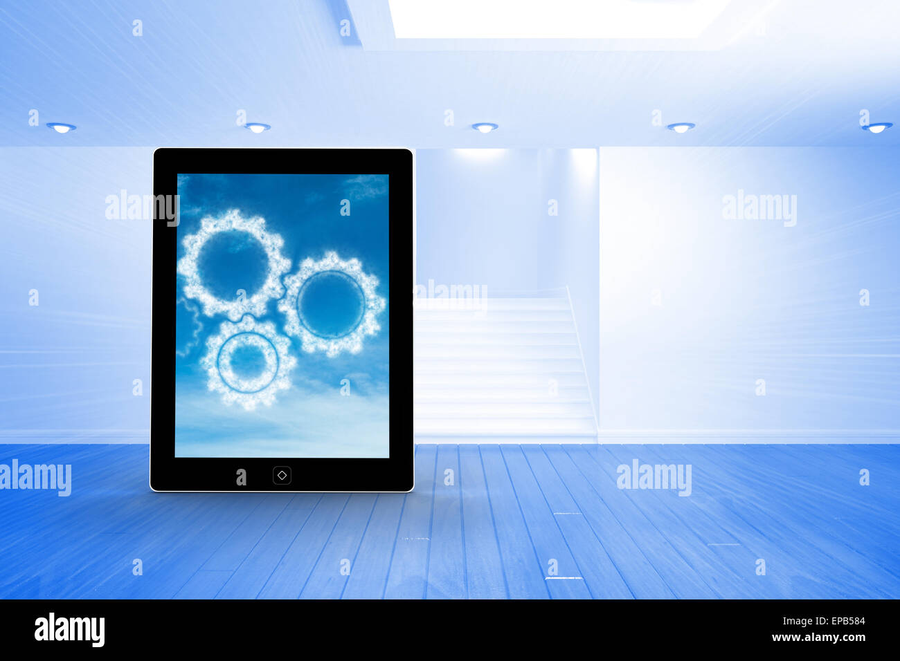 Digital screen with cogs hi-res stock photography and images - Alamy