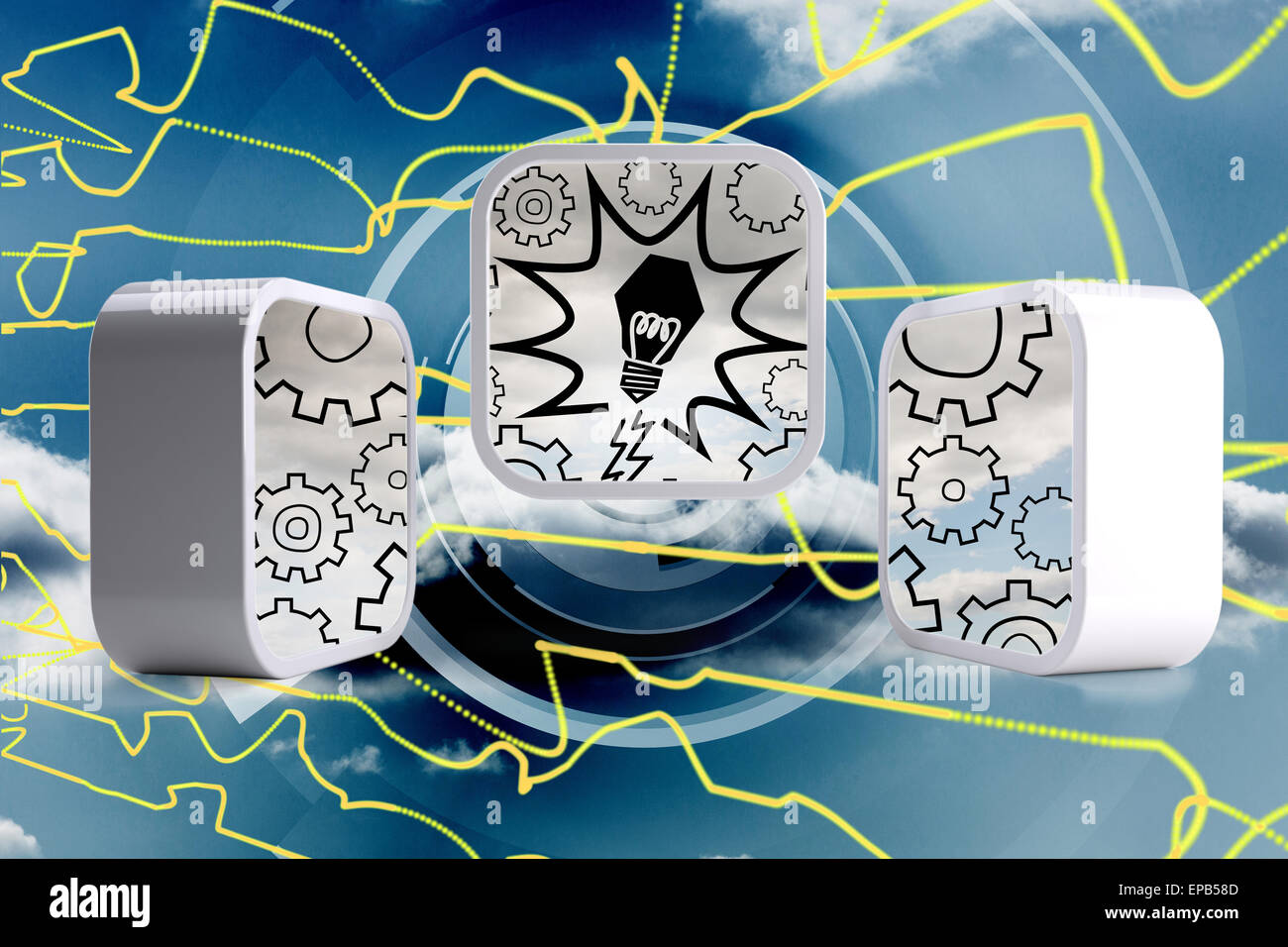 Digital screen with cogs hi-res stock photography and images - Alamy