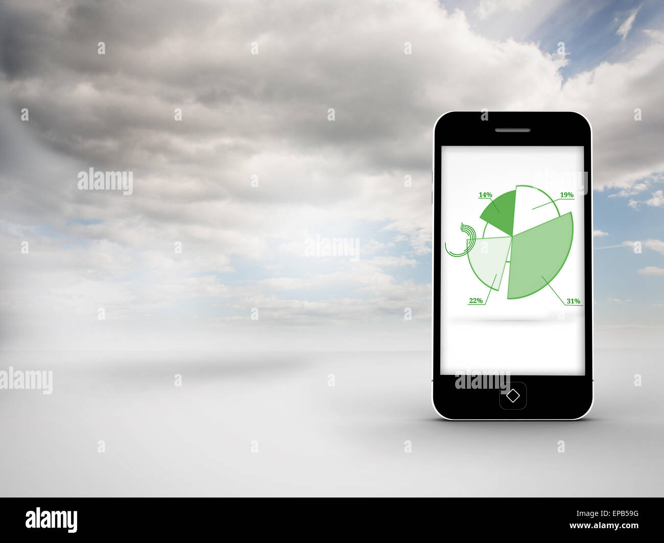 Composite image of pie chart on smartphone screen Stock Photo - Alamy