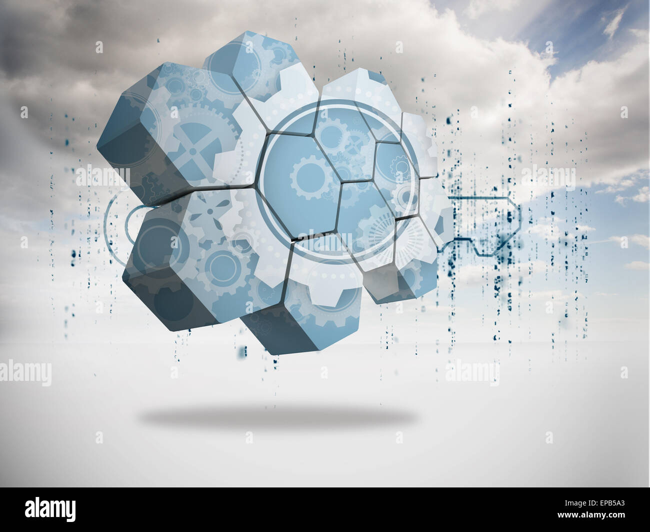 Composite image of cogs and wheels on abstract screen Stock Photo - Alamy