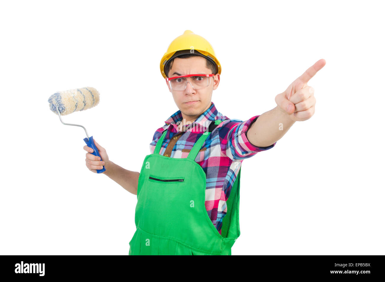 Funny painter isolated on white Stock Photo - Alamy