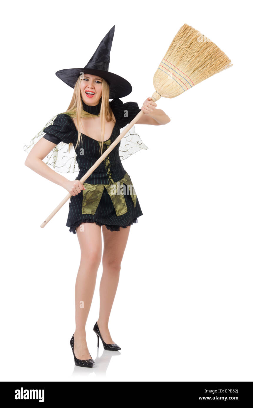 Witch isolated on the white background Stock Photo - Alamy