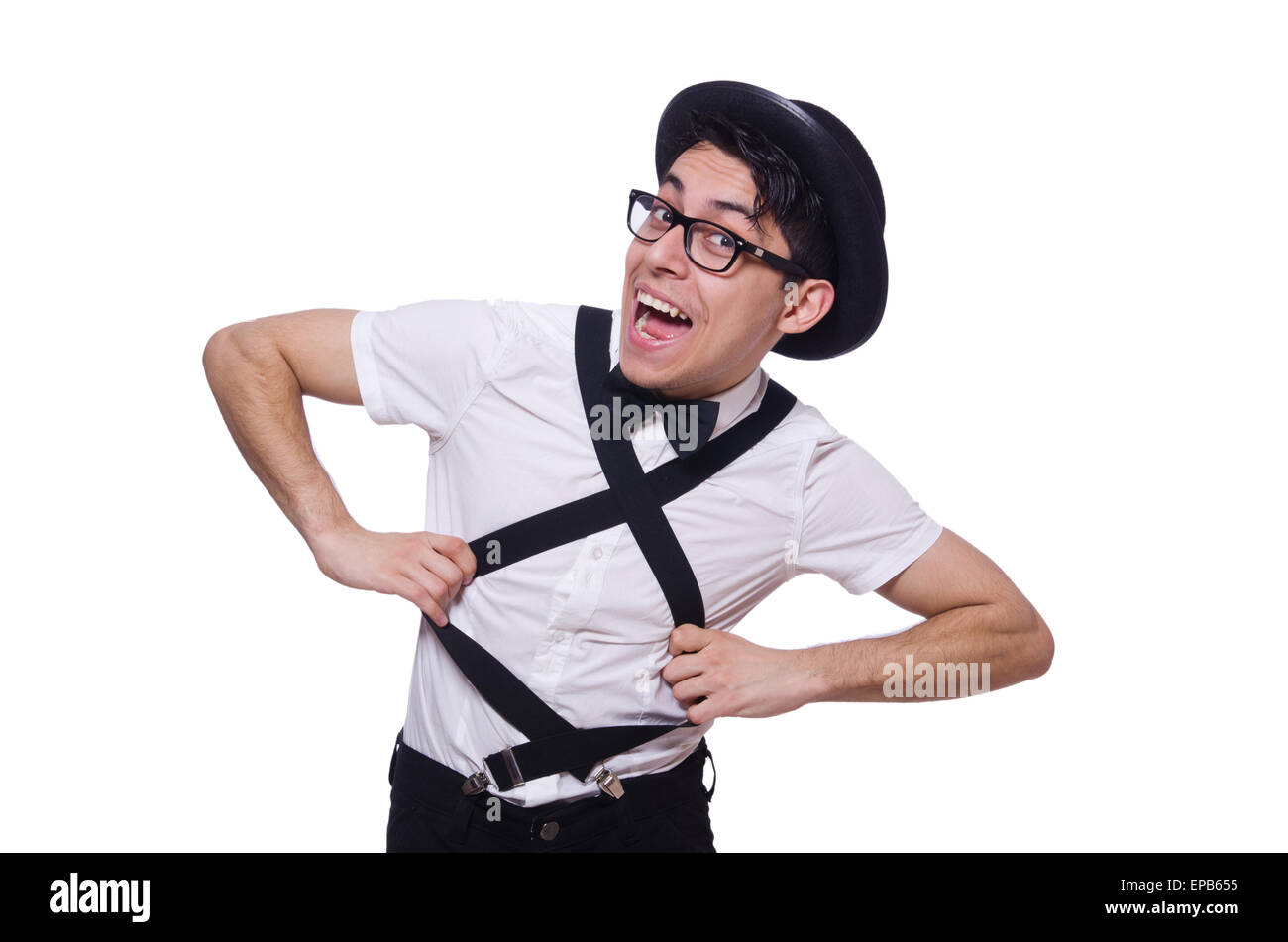 Funny man isolated on the white Stock Photo - Alamy