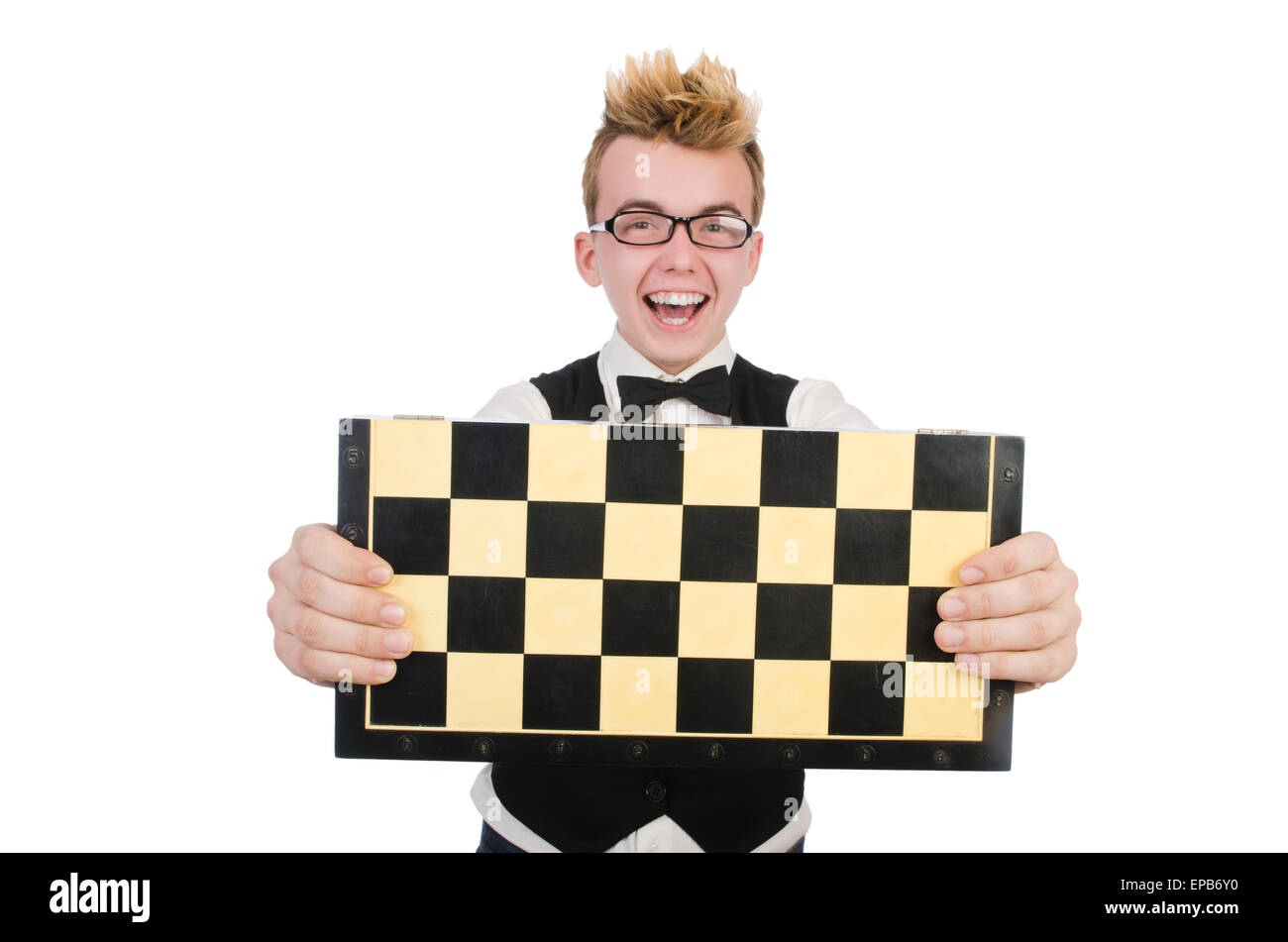 Funny chess player isolated on white Stock Photo - Alamy