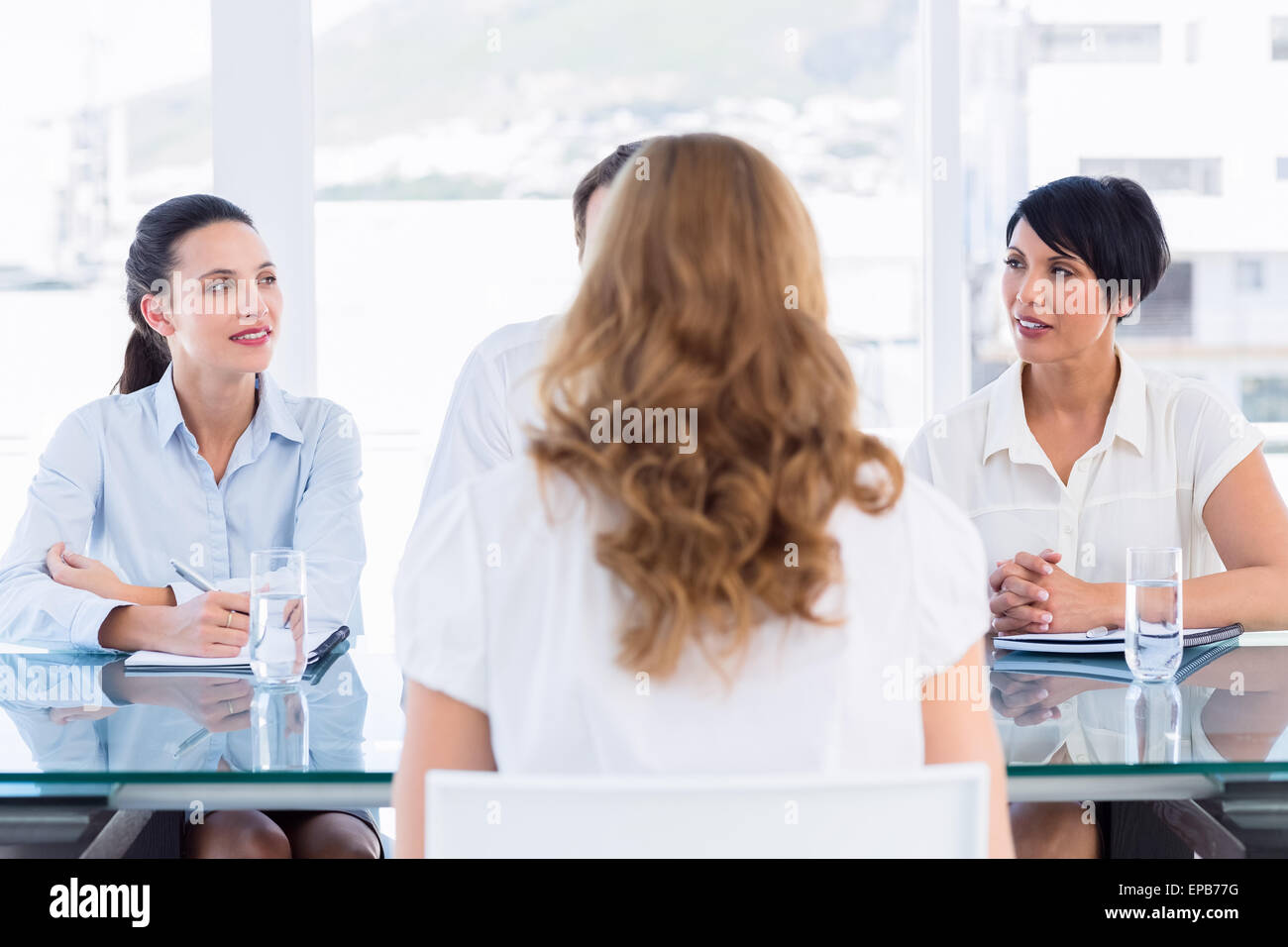 Recruiters checking the candidate during job interview Stock Photo - Alamy