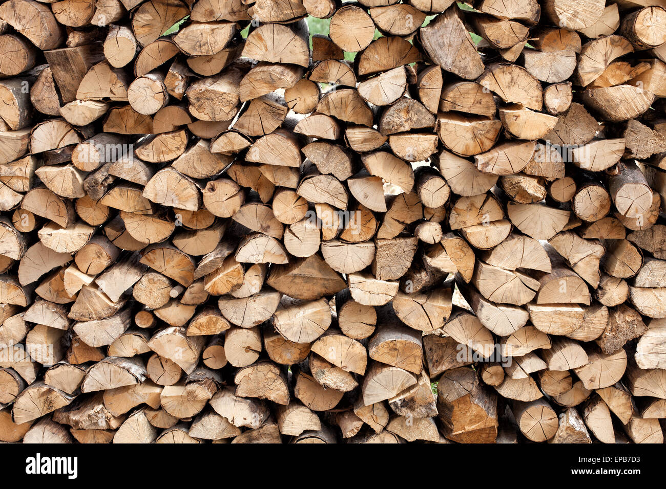 stack of chopped fire wood Stock Photo - Alamy