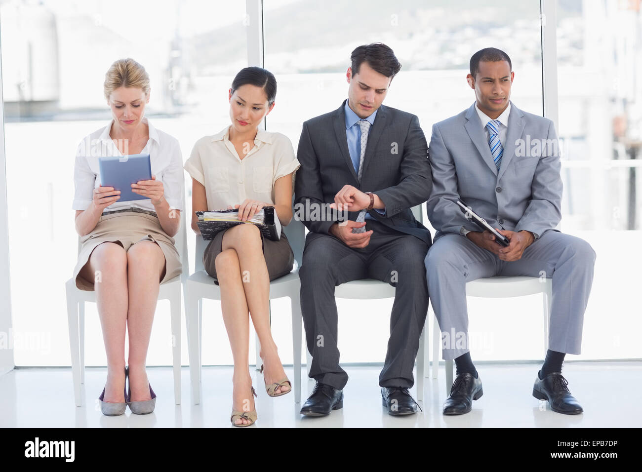 Business people waiting for job interview in office Stock Photo - Alamy