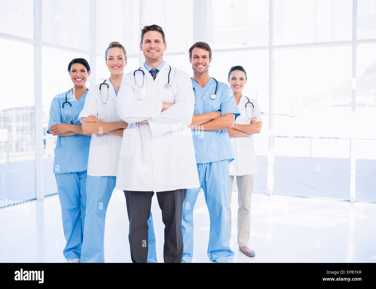 Portrait of confident happy group of doctors Stock Photo - Alamy