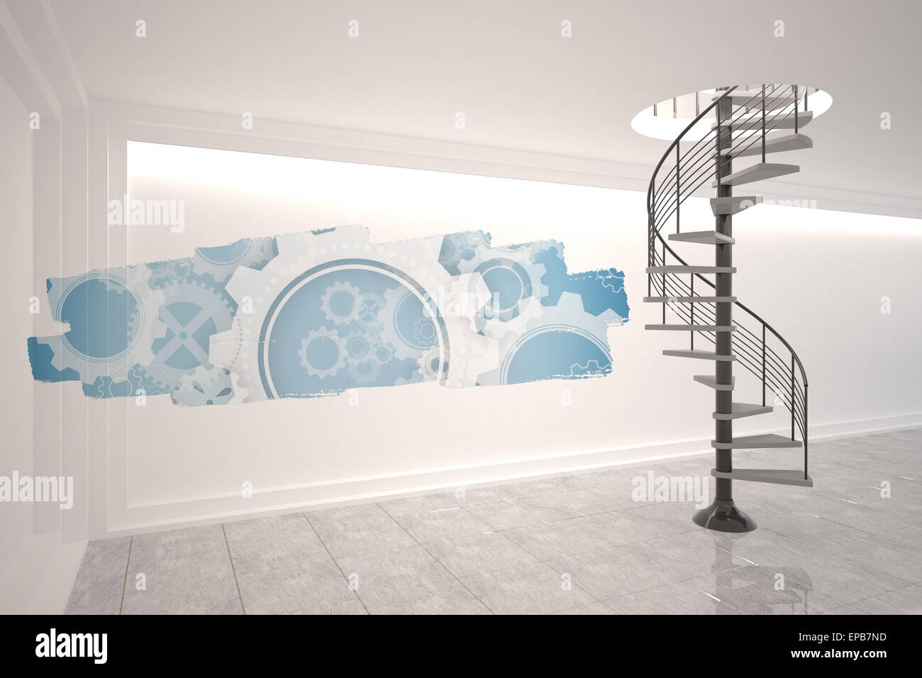 Screen showing cogs and wheels Stock Photo - Alamy