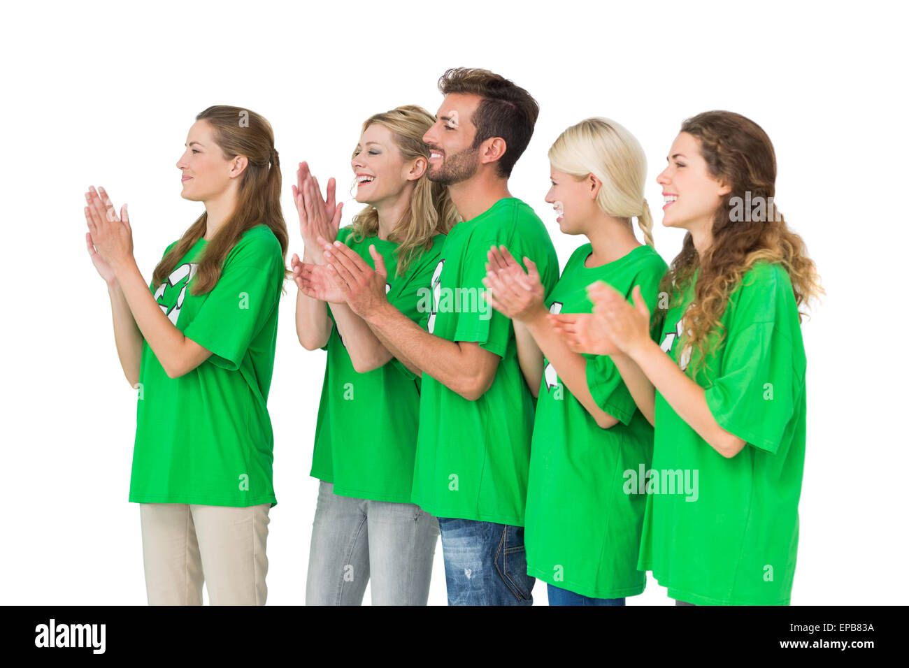 Woman clapping hands green hi-res stock photography and images - Alamy