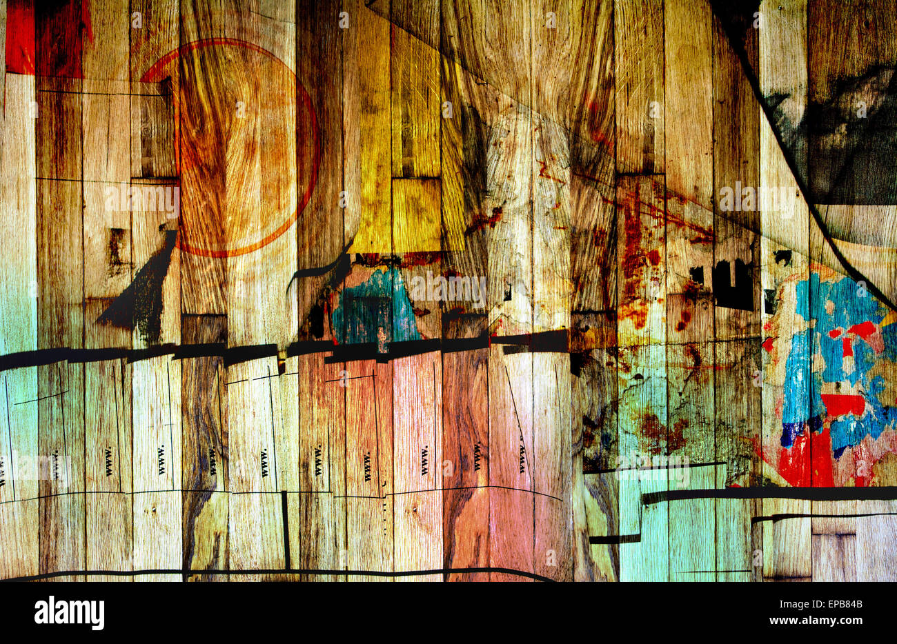 Abstract chaotic pattern with colorful translucent curved lines Stock ...