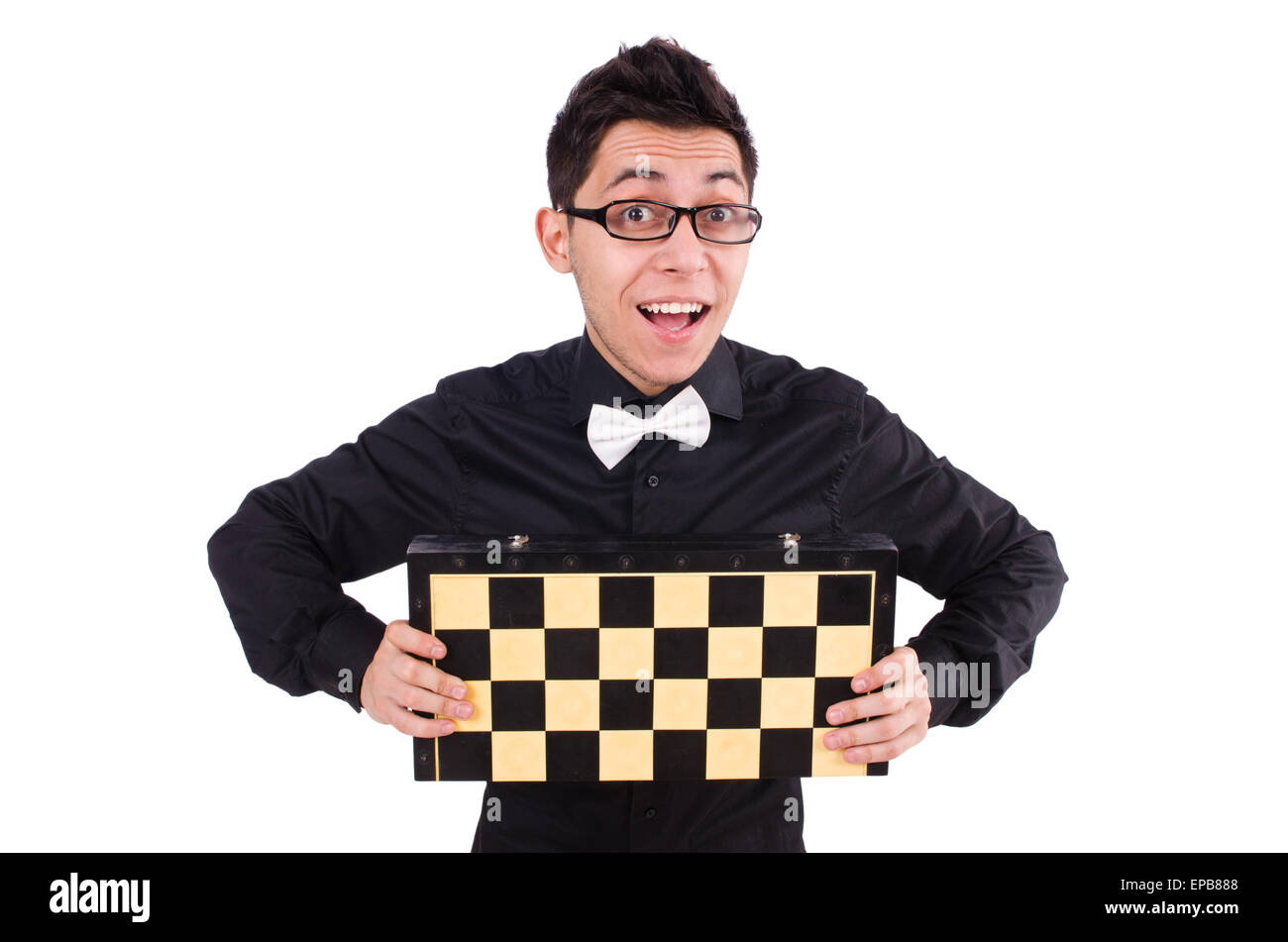 Funny chess player isolated on white Stock Photo - Alamy