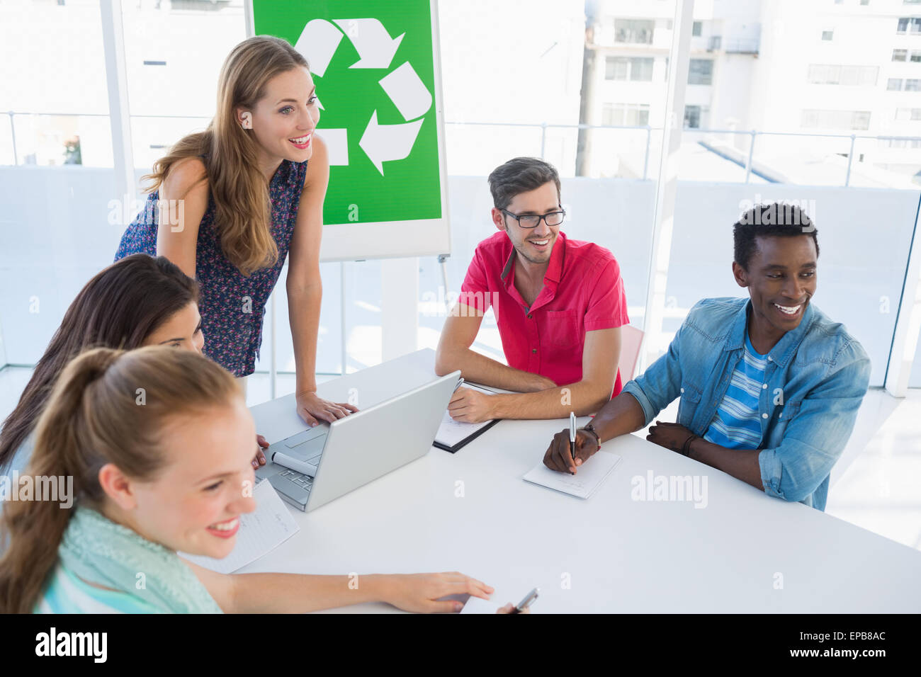Team having meeting recycling hi-res stock photography and images - Alamy