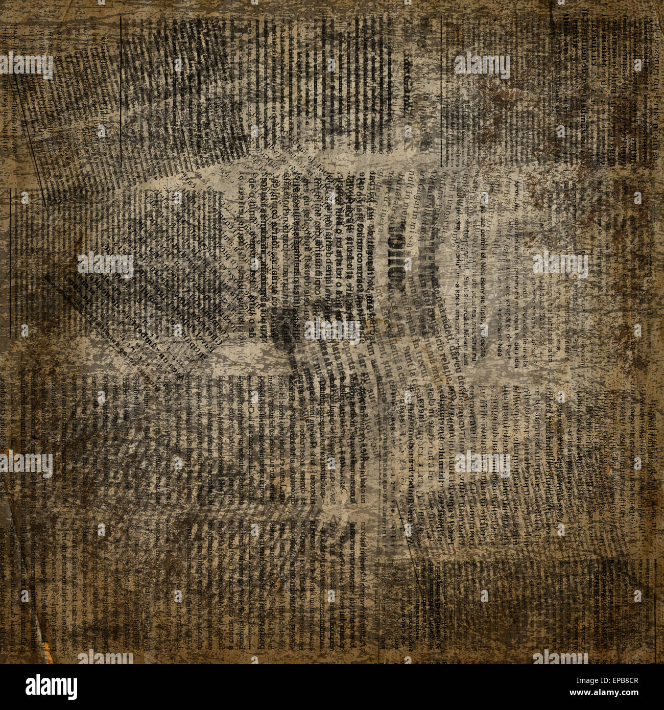 Grunge abstract newspaper background for design with old torn posters ...