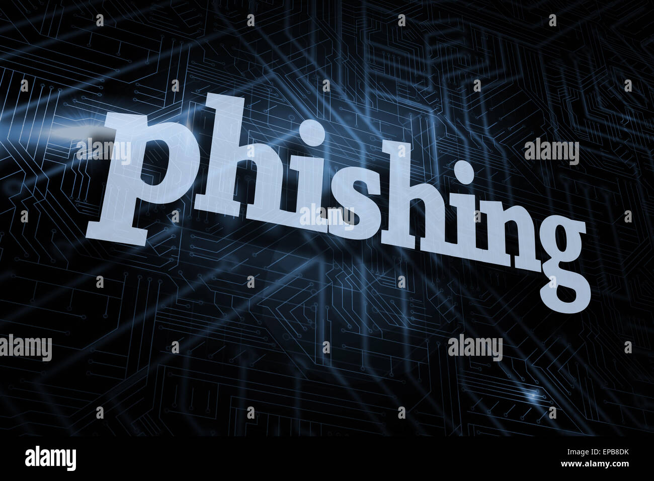 Phishing against futuristic black and blue background Stock Photo - Alamy