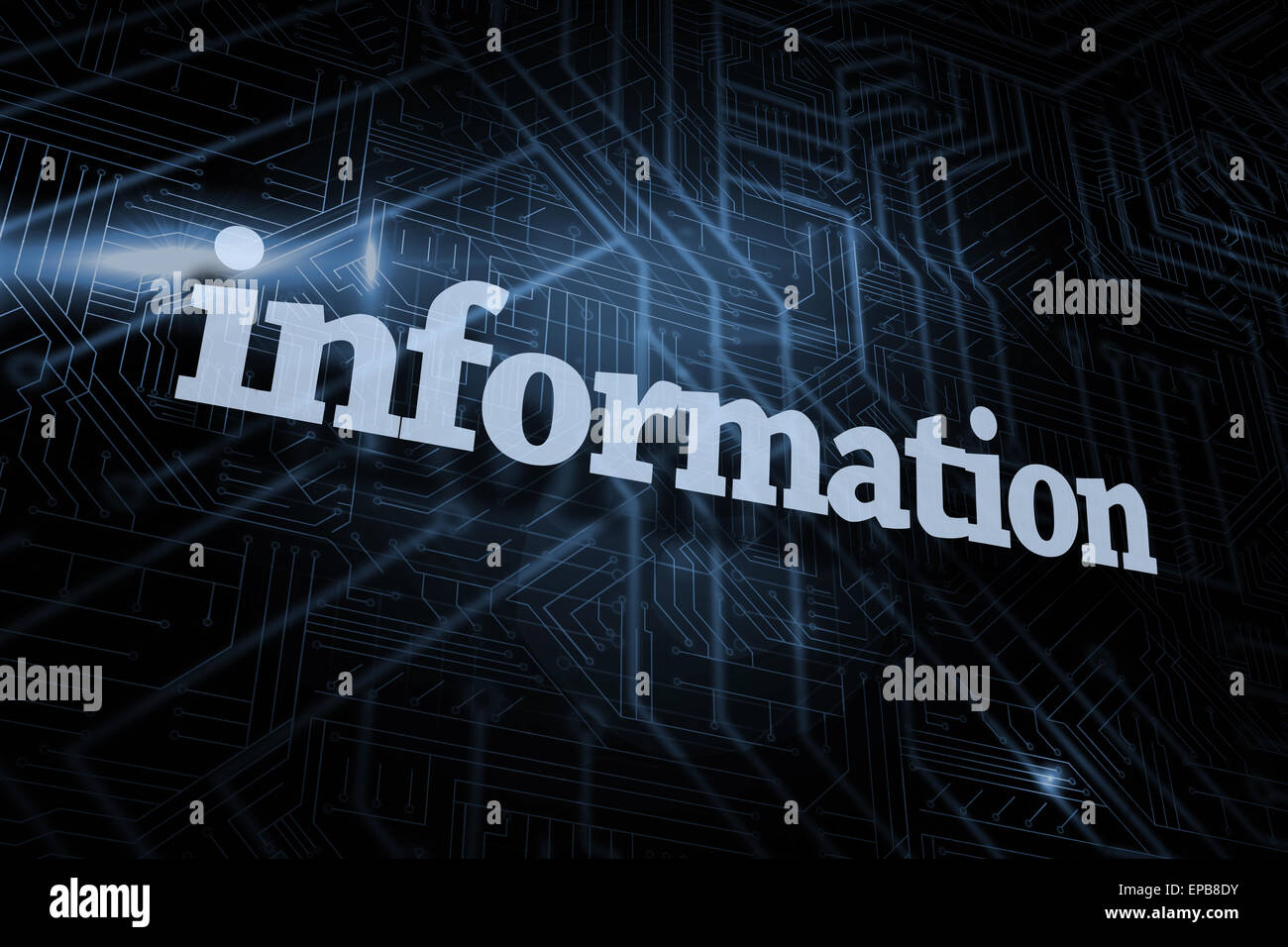 Information against futuristic black and blue background Stock Photo ...