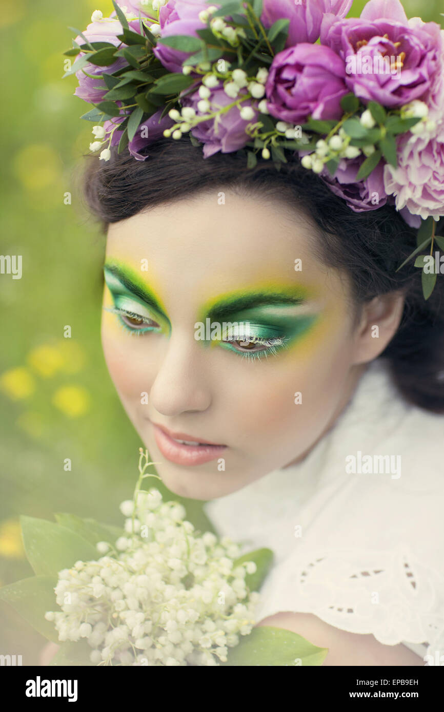 Spring portrait of a young girl Stock Photo - Alamy