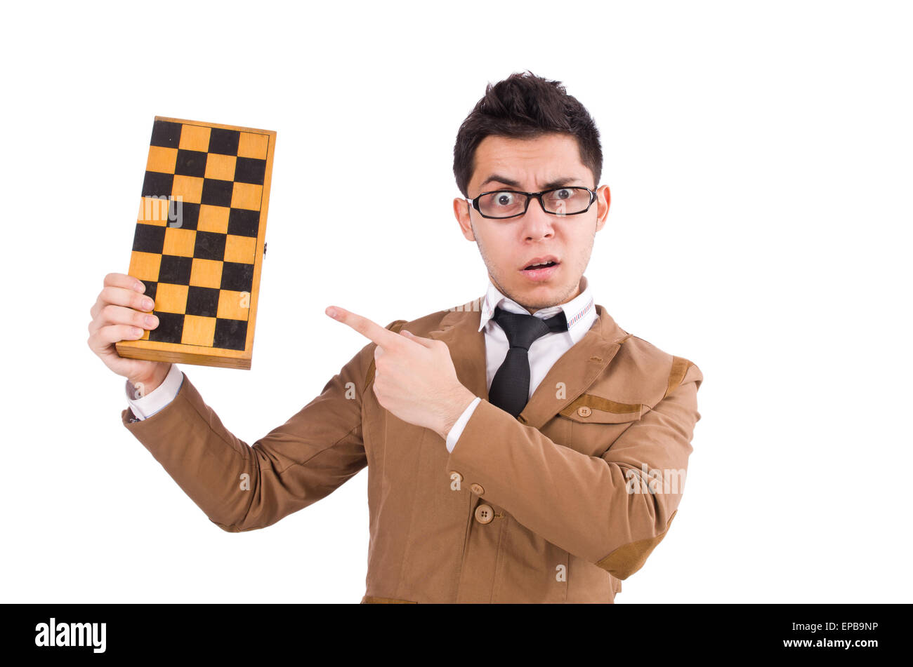 Funny chess player isolated on white Stock Photo - Alamy