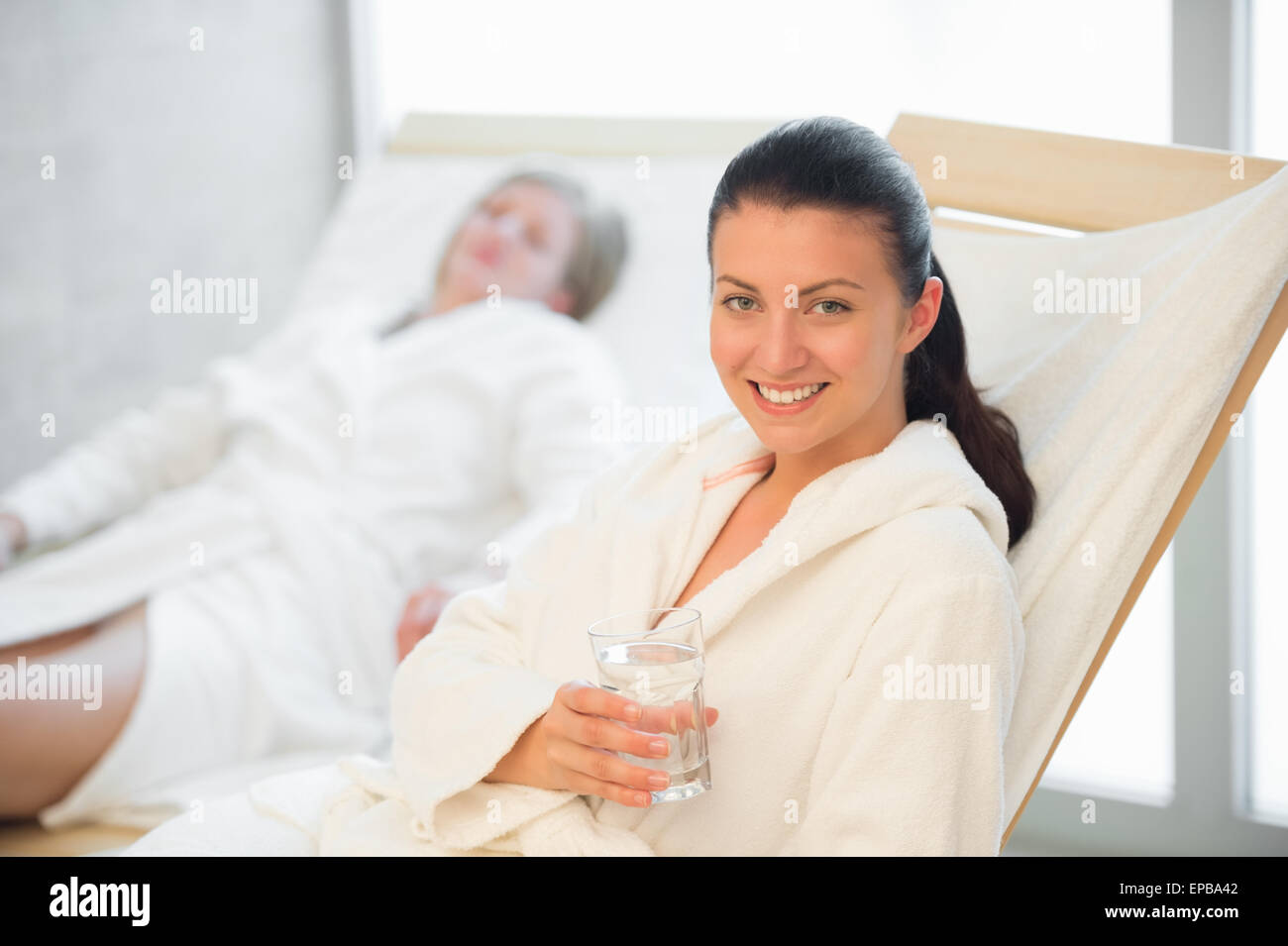 Woman spa water smiling hi-res stock photography and images - Alamy