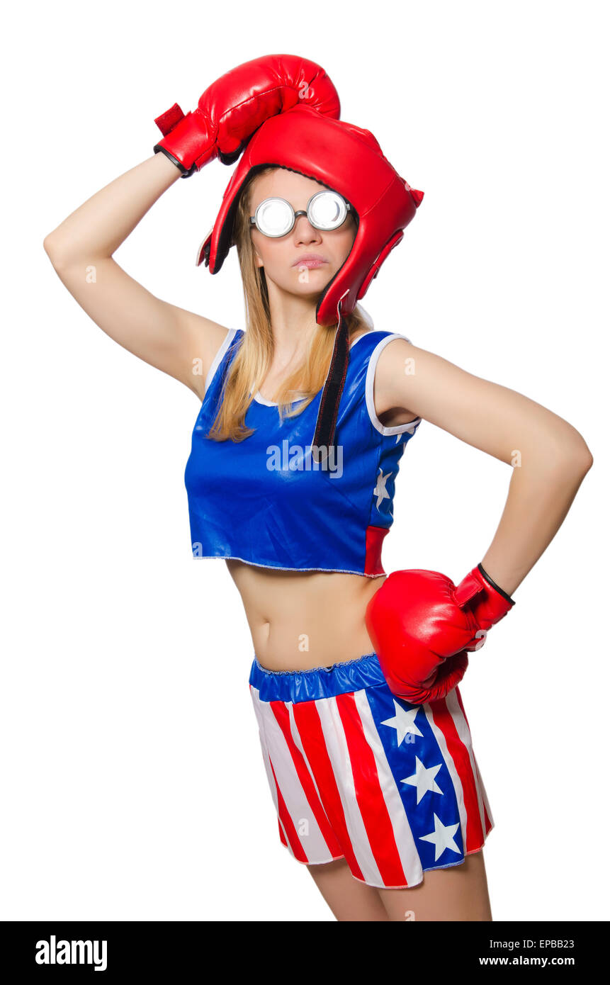 Funny boxer isolated on white Stock Photo - Alamy