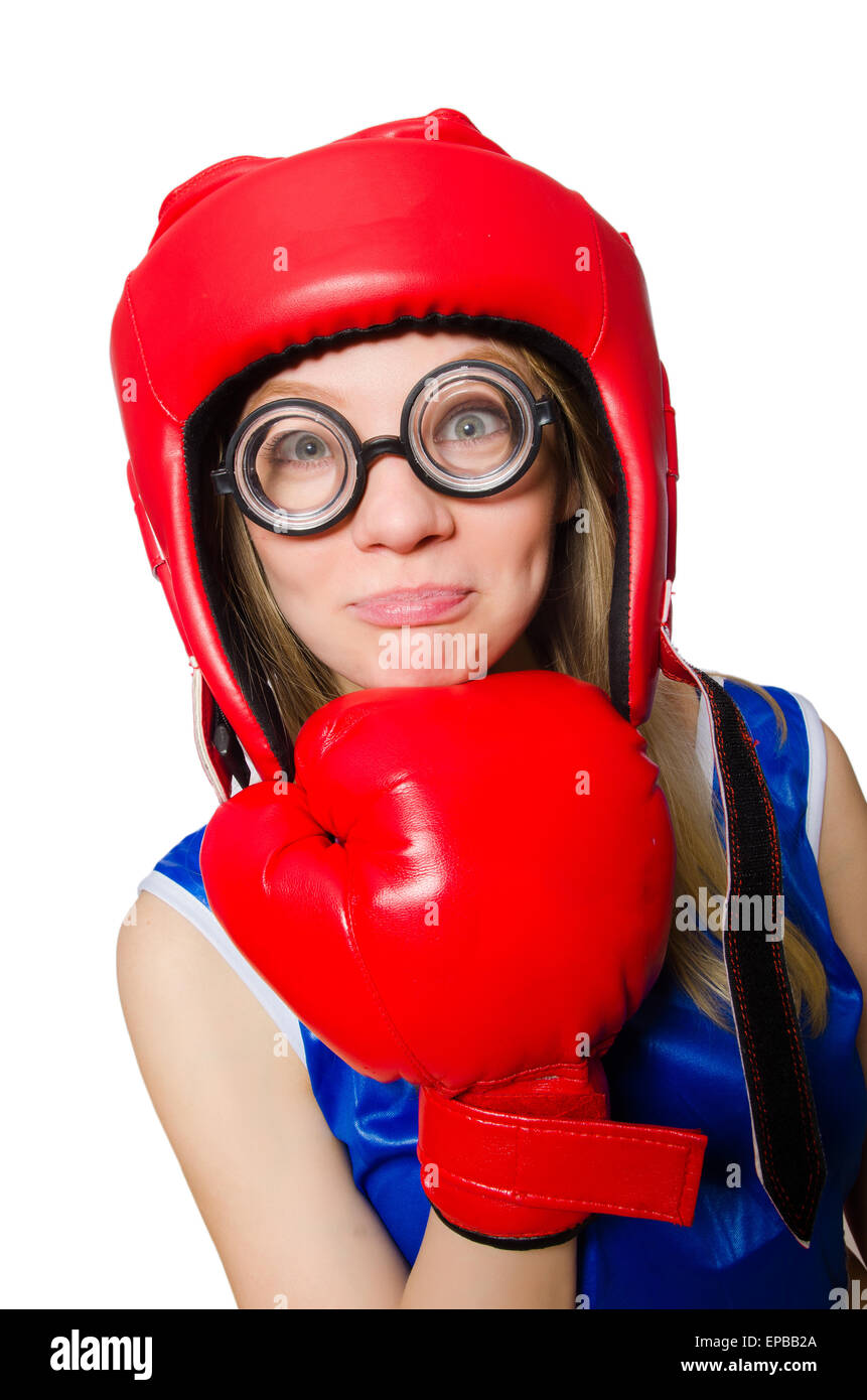 Funny boxer isolated on white Stock Photo - Alamy