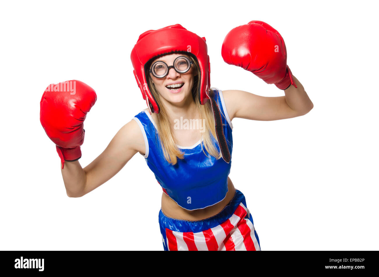 Funny boxer isolated on white Stock Photo - Alamy