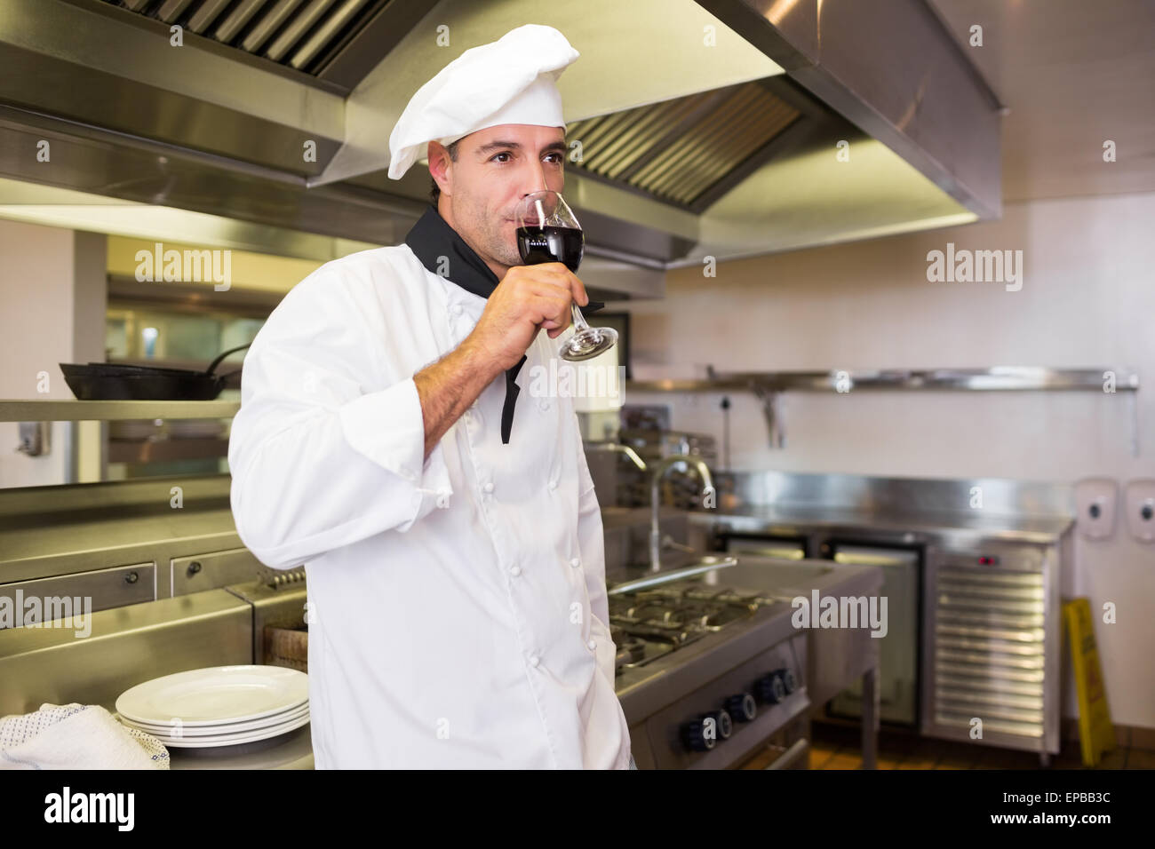 Caucasian chef drinking wine in hi-res stock photography and images - Alamy