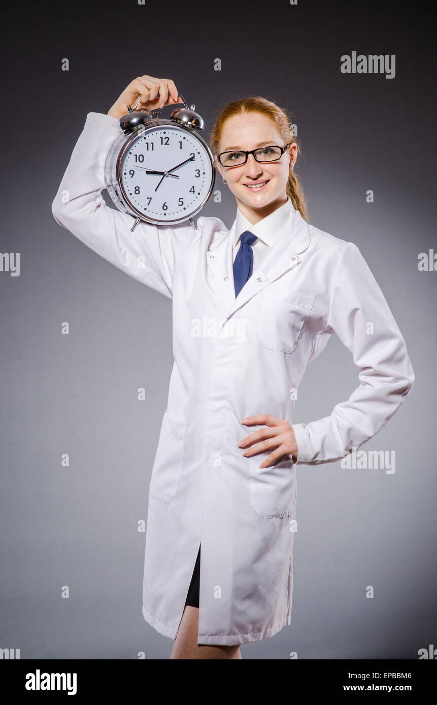 Woman doctor missing her deadlines Stock Photo - Alamy