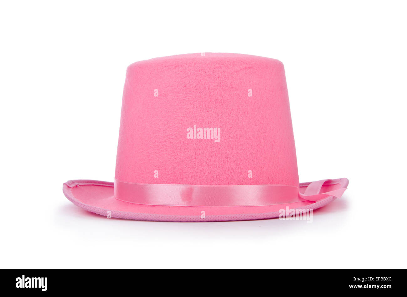 Pink topper hat isolated on the white Stock Photo - Alamy