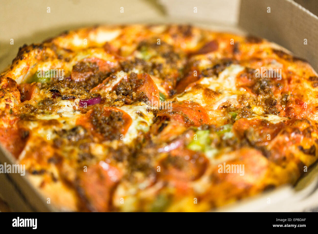 Fresh made pizza in Italian restaurant Stock Photo - Alamy