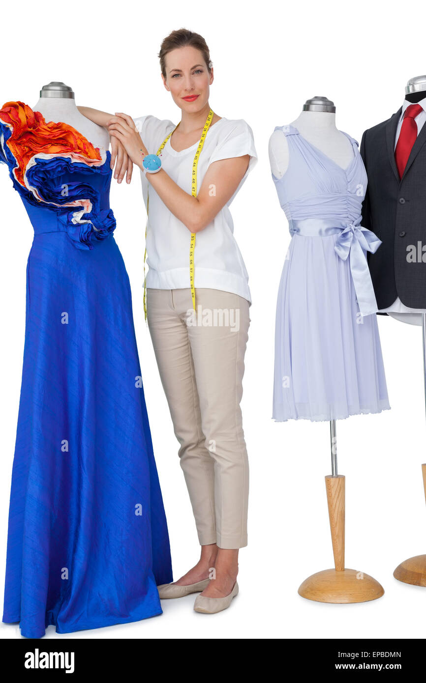 Portrait of a female fashion designer and mannequins Stock Photo - Alamy