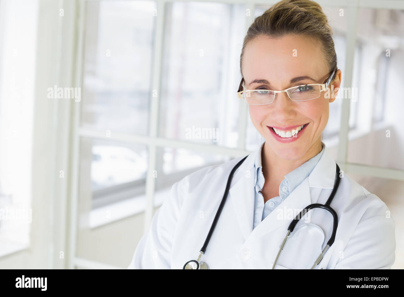 Closeup portrait of a beautiful female doctor Stock Photo - Alamy