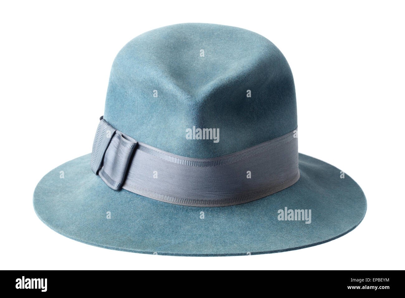 blue male felt hat isolated on white background Stock Photo - Alamy